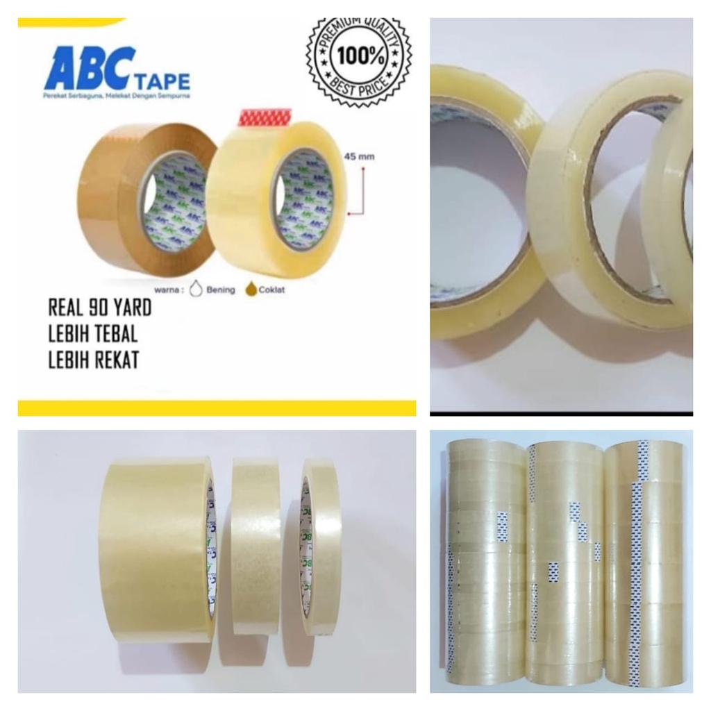 Jual Lakban (isolasi) ABC Bening dan Coklat 45x90y | Shopee Indonesia