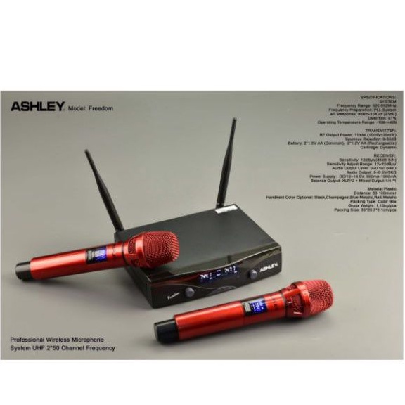 Jual Mic wireless Ashley Freedom Original Microphone Freedom Original ...