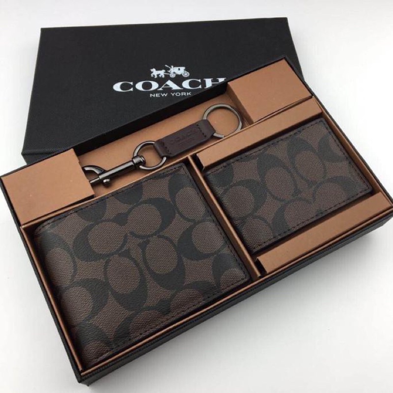 Jual Coach 3-In-1 Wallet in signature canvas brown | Shopee Indonesia