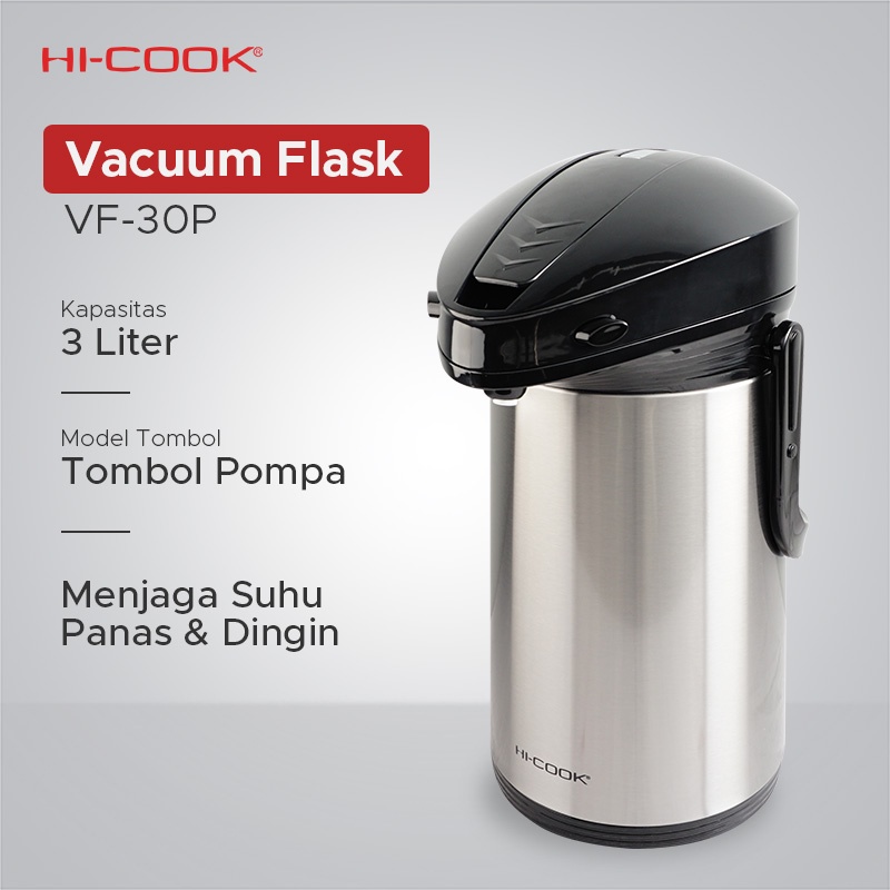 Jual Hi-Cook Vacuum Flask Thermos / Termos Air Stainless 3.000ml - VF ...