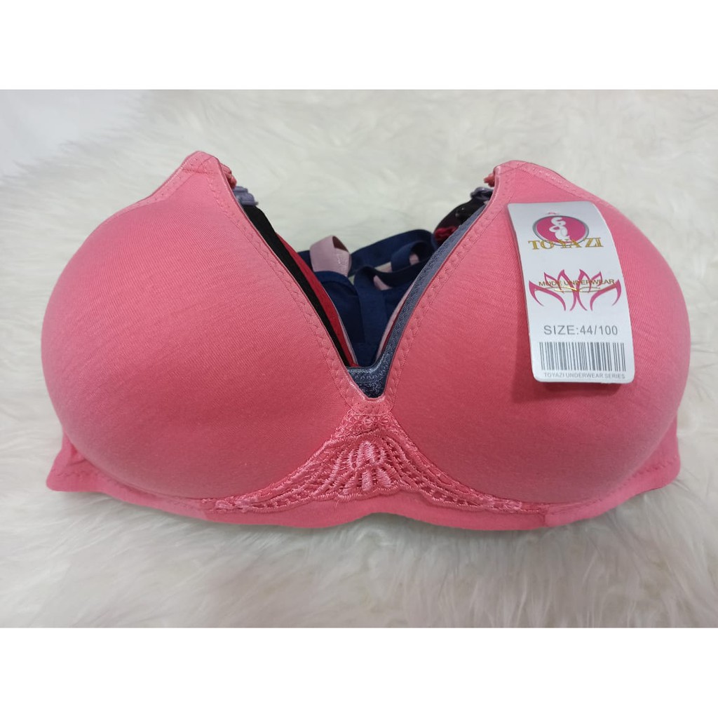 Jual BH Bra Fashion Wanita JUMBO BH Busa Tipis Tanpa Kawat kancing 3 ...