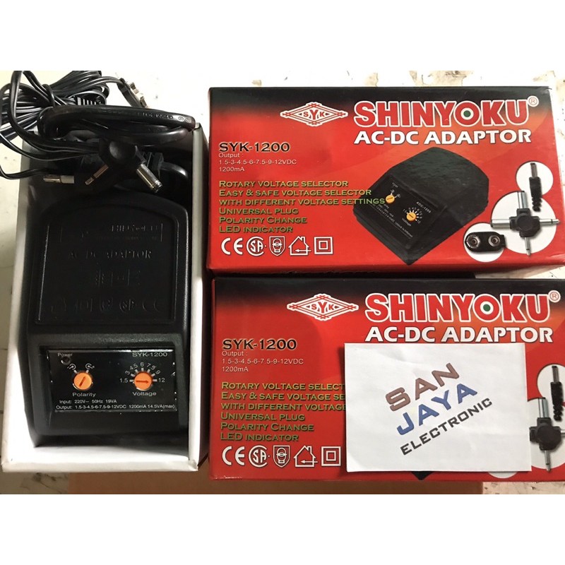 Jual SHINYOKU SYK-1200, AC DC Adaptor 1200ma | Shopee Indonesia