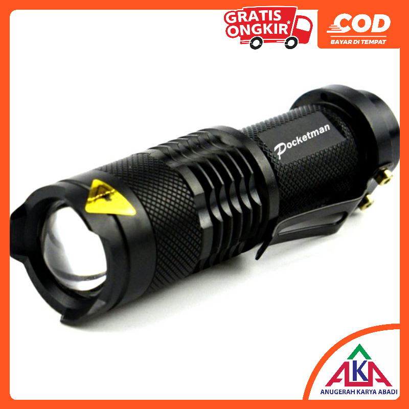 Jual TaffLED Senter LED 2000 Lumens Pocketman P1 - Black | Shopee Indonesia