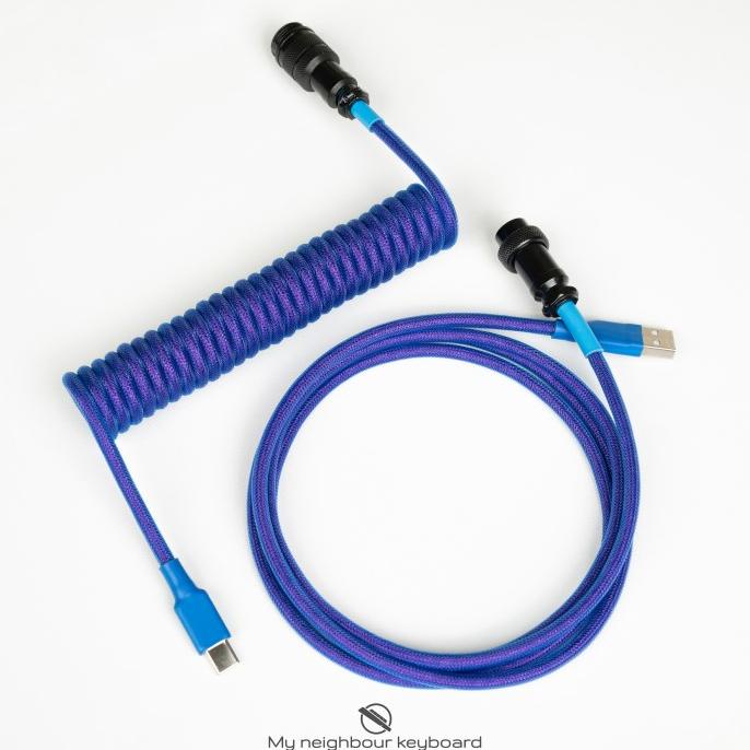 Jual Coiled Cable Mechanical Keyboard Type C with Aviator - Purple ...