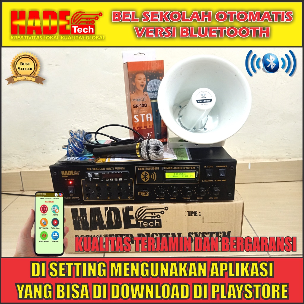Jual BEL SEKOLAH OTOMATIS VERSI BLUETOOTH 1HORN LENGKAP | Shopee Indonesia