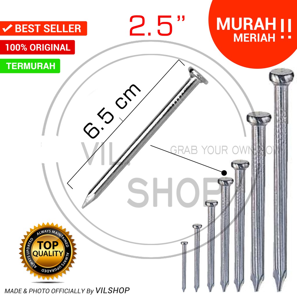 Jual PAKU BETON 2,5" / CONCRETE NAIL 2,5 INCH / PAKU BETON 2,5 INCI ...