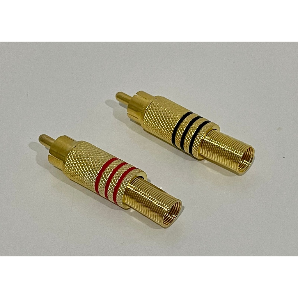 Jual Jack RCA Gold Merah dan Hitam / Konektor RCA Male (1 Set) | Shopee ...