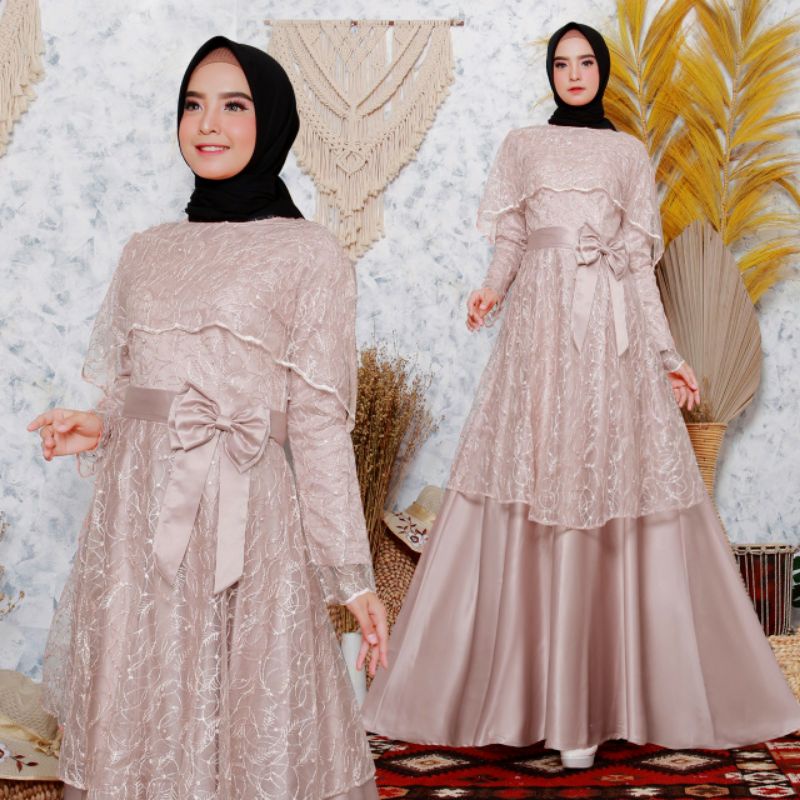 Jual GAMIS BROKAT TULLE ALENA TERBARU / GAMIS PESTA KONDANGAN NIKAHAN ...