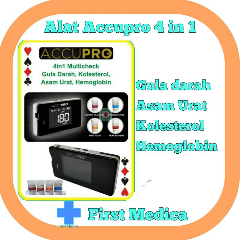 Jual Alat Cek Accupro 4 In 1/ Accupro 4 Fungsi / Alat Cek Gula Darah ...