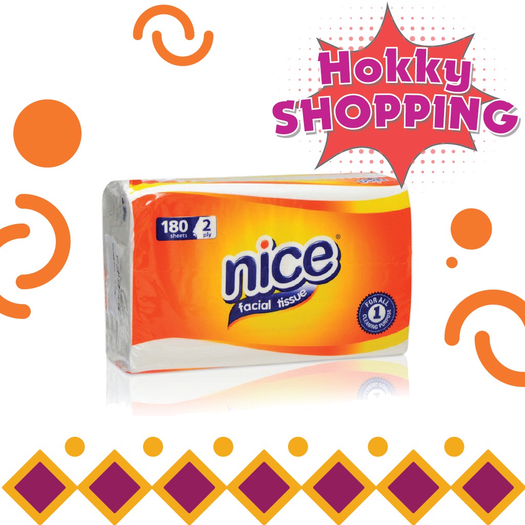 Jual Tissue Tisu Nice 180 Sheets 2 ply Facial (1KG = 6pcs) | Shopee ...