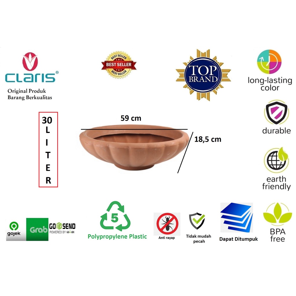 Jual Claris Pot Bunga Teratai EUR L- 30 Liter 5512 | Shopee Indonesia