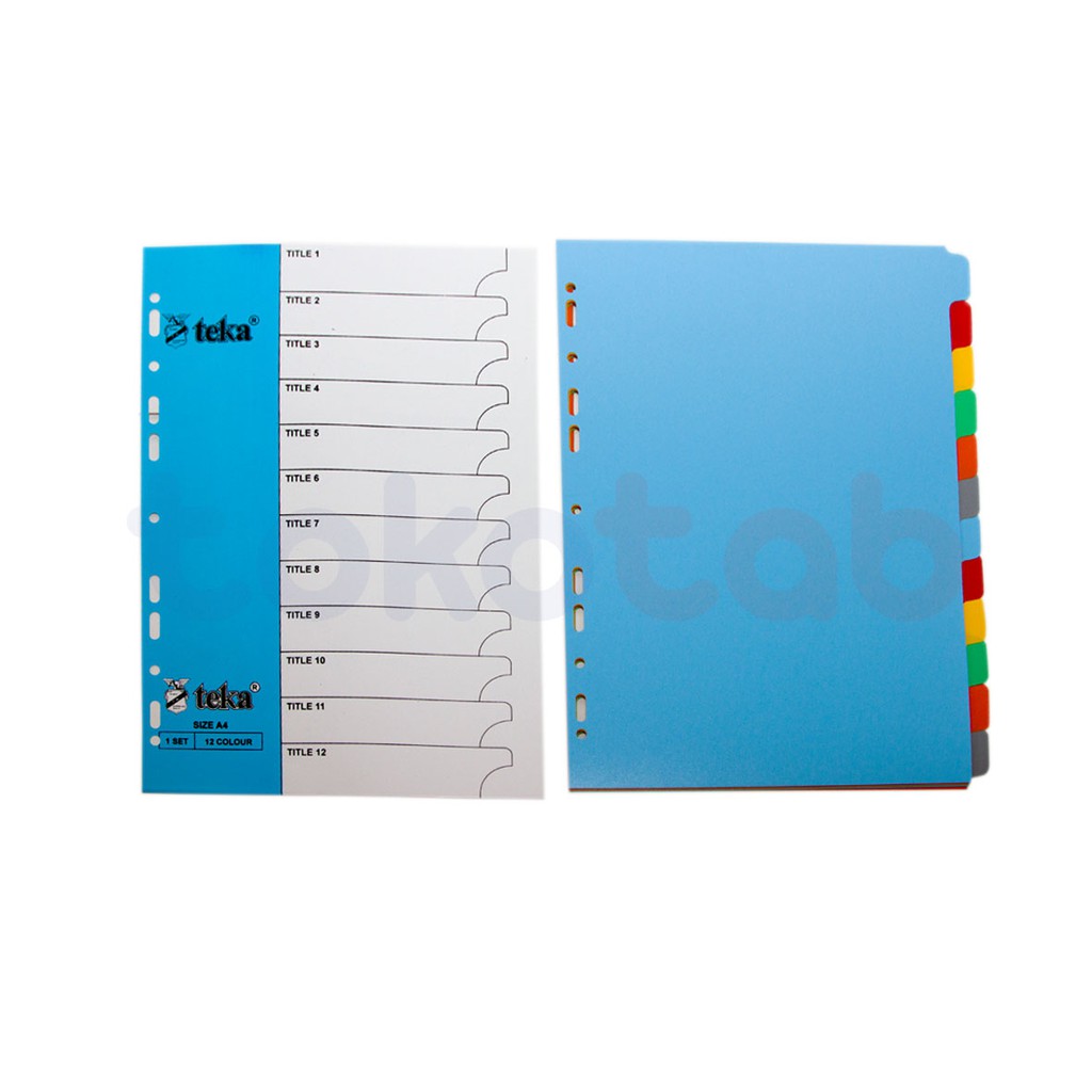 Jual Tokotab - Devider Pembatas Dokumen Ordner TEKA A4 PP Index 12 ...