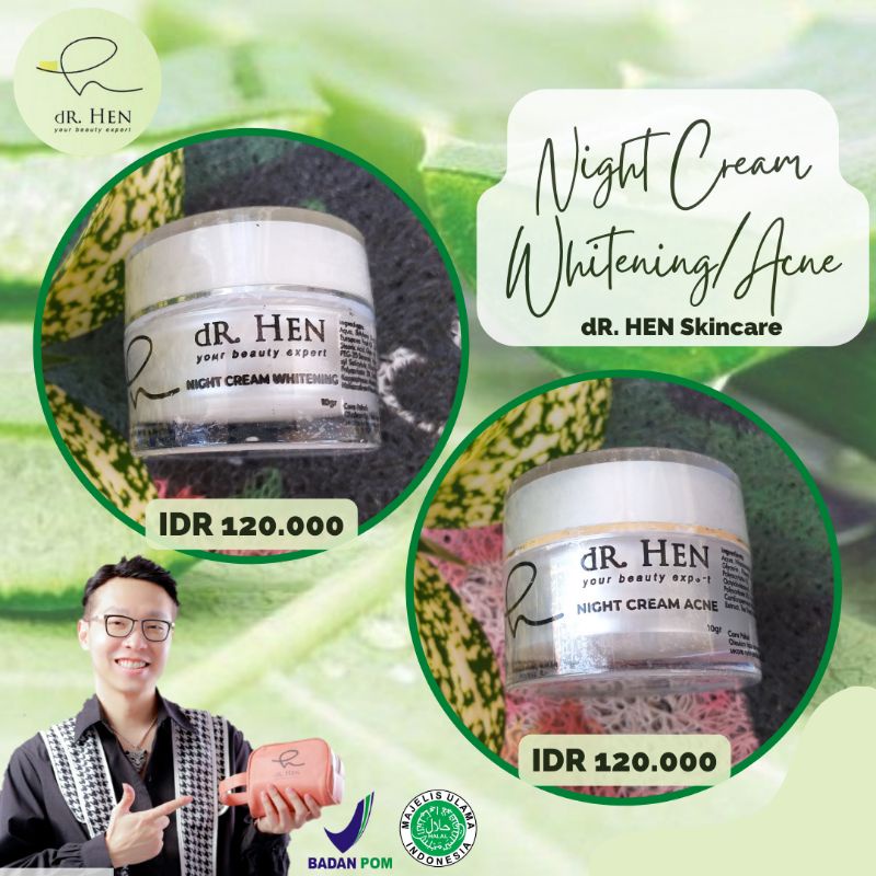 Jual dR. HEN - Night Cream Whitening/Acne | Shopee Indonesia