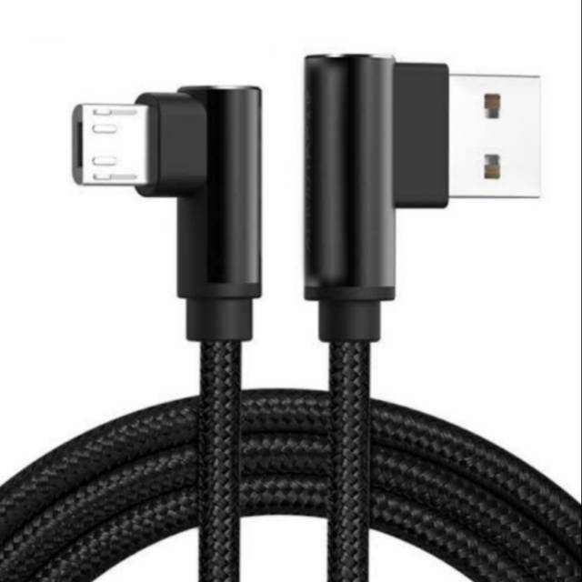 Jual Kabel charger colokan L shape micro USB cable data power bank game ...