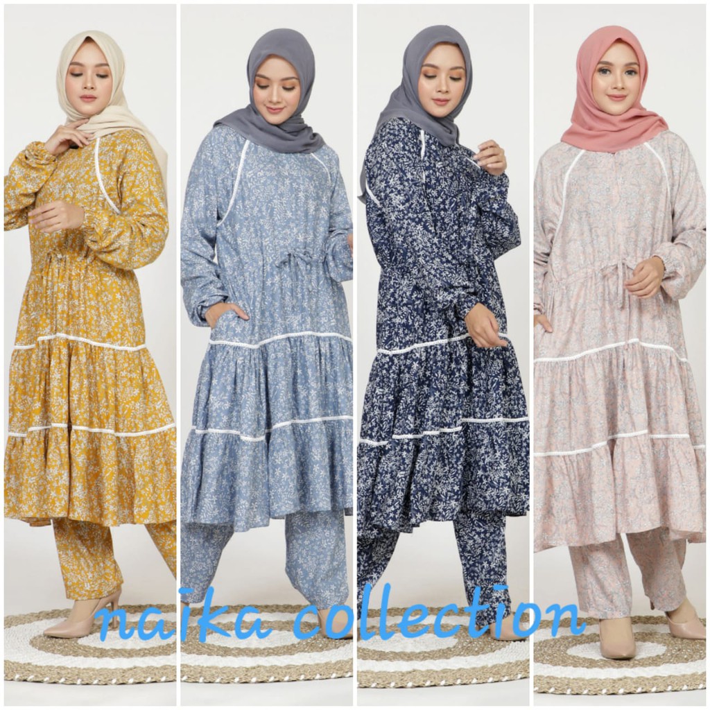 Jual one set wanita jumbo motif bunga | Shopee Indonesia