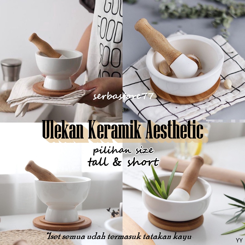 Jual Ulekan Keramik / Ceramic Mortar and Pastle / Cobek Keramik / Alu ...