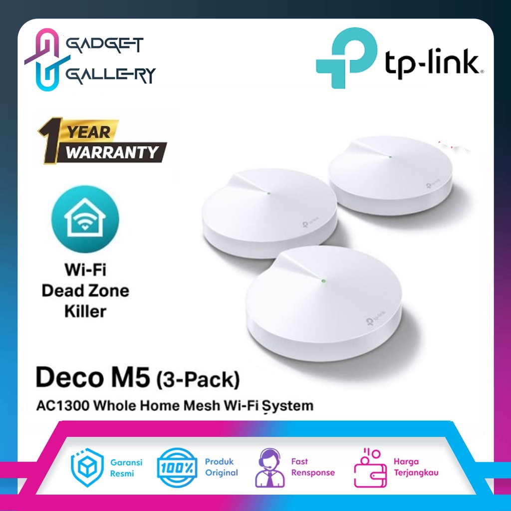 Jual TP LINK DECO M5 AC1300 Whole Home Mesh Wi-Fi System (3 PACK) | Shopee Indonesia