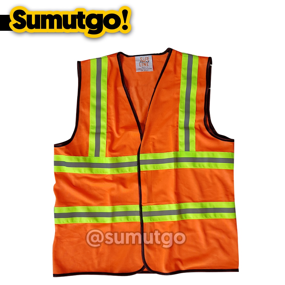 Jual Rompi Safety Vest Polyester Double Scothlite Orange / Rompi Kerja ...