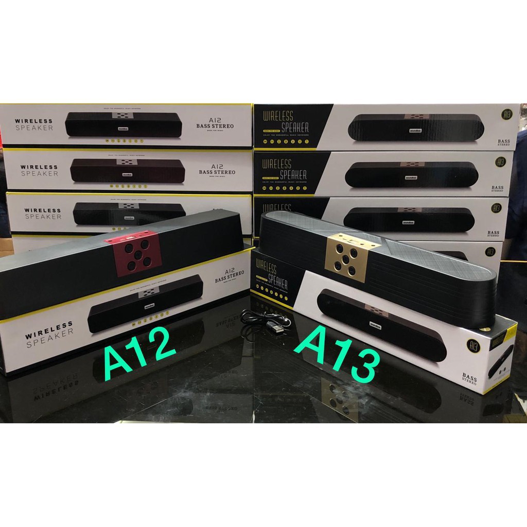 Jual SOUNDBAR A12 / A13 SPEAKER BLUETOOTH DOUBLE BASS STEREO WIRELESS ...