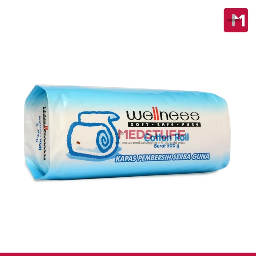 Jual Wellness Cotton Roll 500gr Kapas Gulung Kapas Putih Pembalut Kapas ...