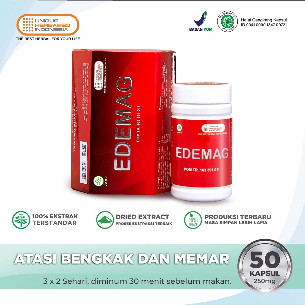Jual Herbamed EDEMAG - Obat Herbal untuk Bengkak dan Memar Isi 50 ...