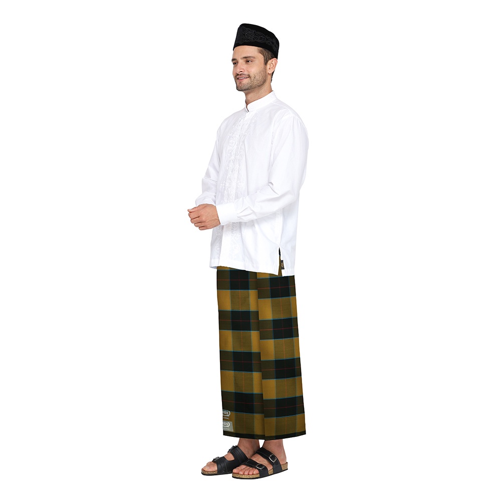 Jual Sarung BHS Classic Silver Motif Kombinasi Salur Mutiara Kuning ...