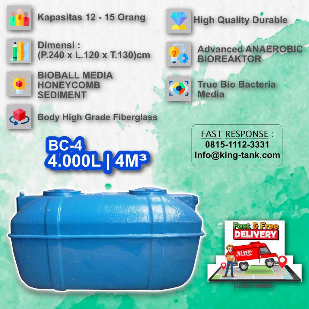 Jual Tangki Bio Septic Fiberglass - 4000 L / 4M3 (BIOTANK-BIOFILTER ...