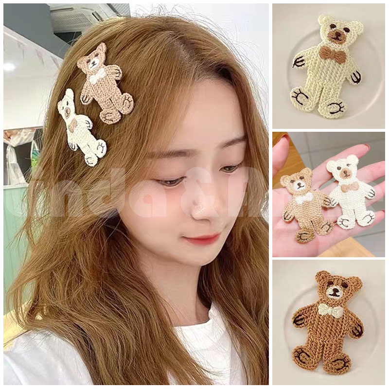 Jual Hairpin Rambut Rajut Cute Beruang Aksesoris Rambut Fashion ...