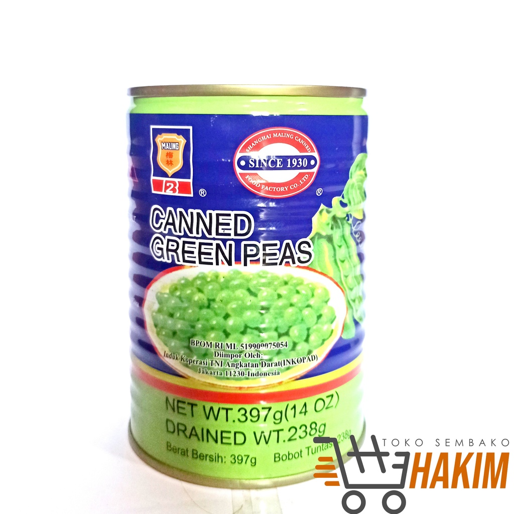 Jual Ma Ling Kacang Polong Kaleng / Canned Green Peas 397g | Shopee ...