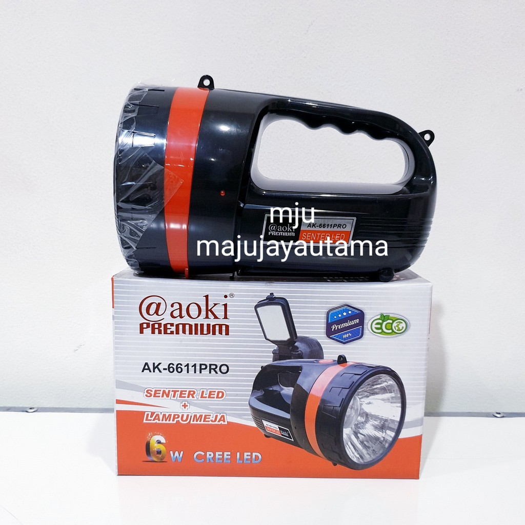 Jual Senter AOKI 6 watt dan lampu darurat AK 6611 PRO | Shopee Indonesia