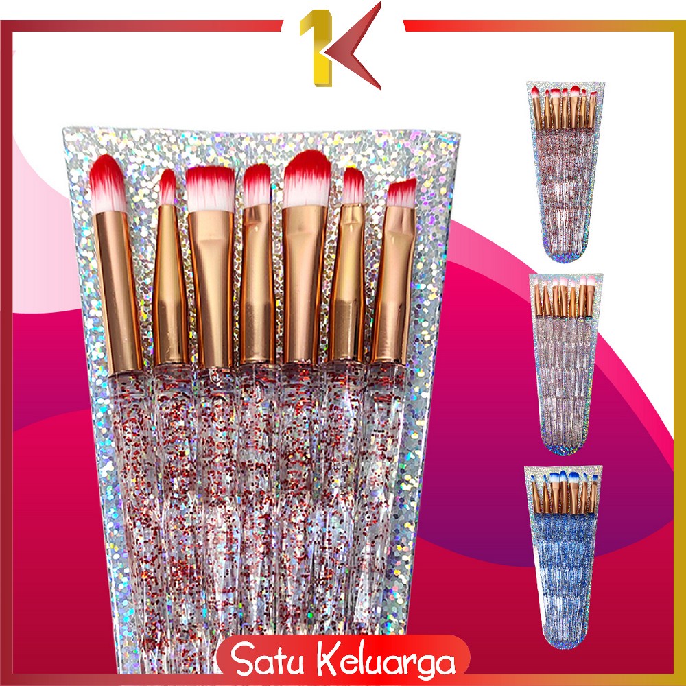 Jual SK-K100 Kuas Make Up Set 7IN1 Glitter Brush Make Up Set / Brush ...