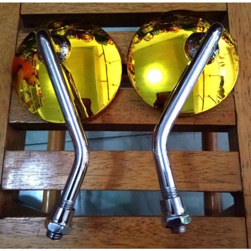 Jual SPION MINI BULAT GOLD GAGANG PENDEK MOTOR HONDA / YAMAHA KACA ...