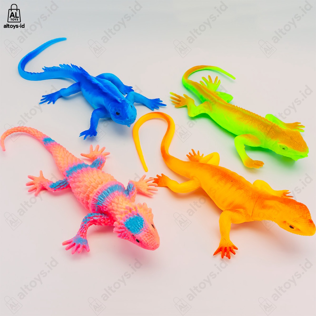 Jual Mainan Hewan Reptile Karet Elastis Ular / Bunglon / Kadal Animal ...