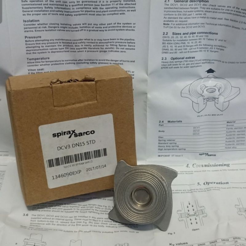 Jual SPIRAX SARCO DCV3-DN15 STD Check Valve Disk Assembly | Shopee ...