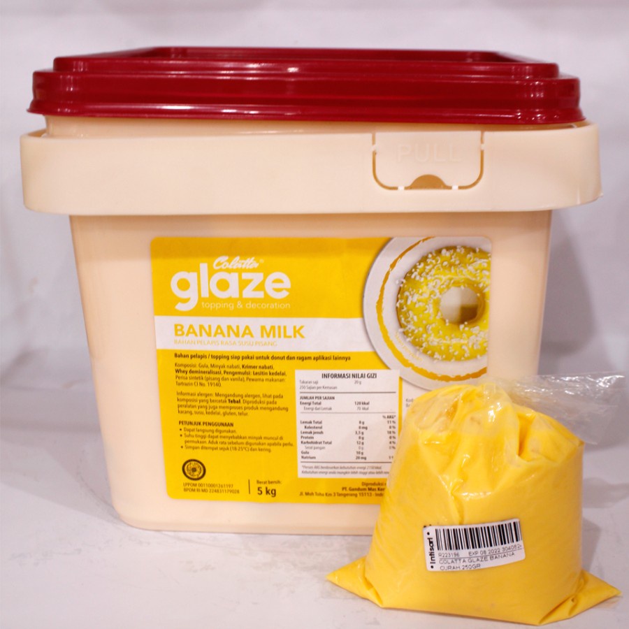 Jual Glaze Colatta Banana Milk Eceran / Coklat Eceran 1kg,500gr,250gr ...
