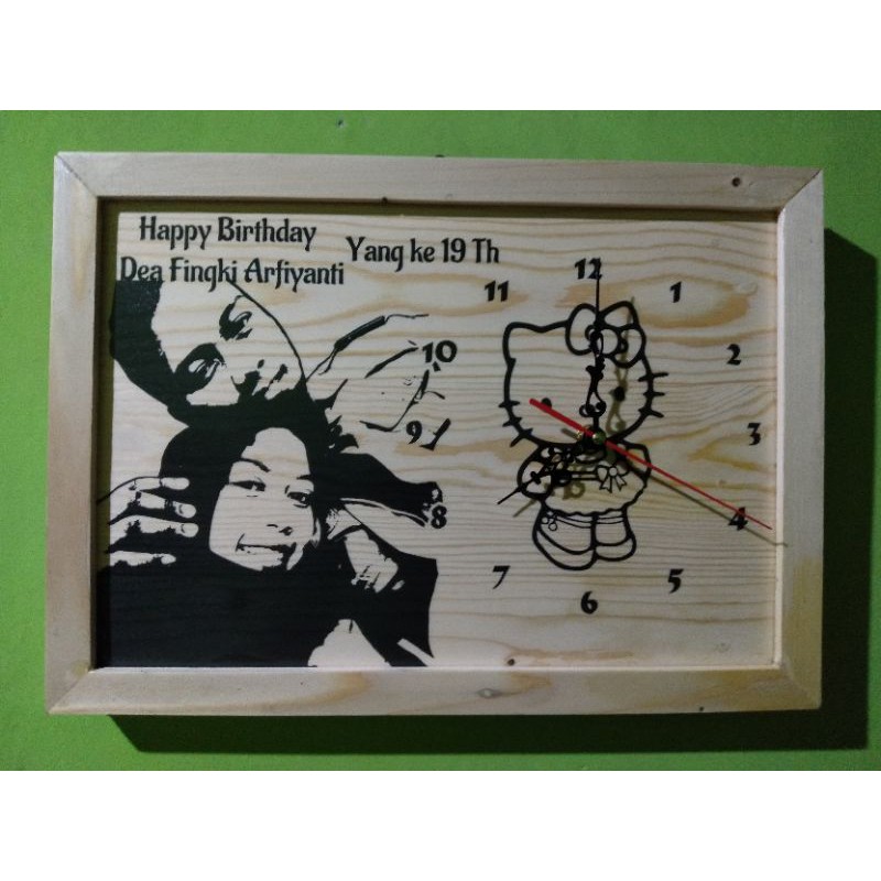 Jual Foto Kayu | Jam Kayu | Jam Dinding Kayu | Jam Sketsa || Jam Lukis ...