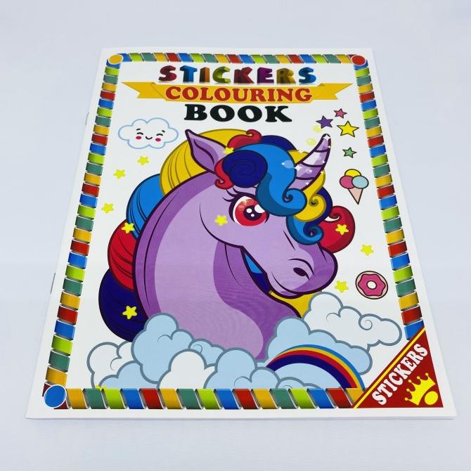Jual Buku Mewarnai Gambar Anak Sticker Activity Book Unicorn 2buku 89 ...