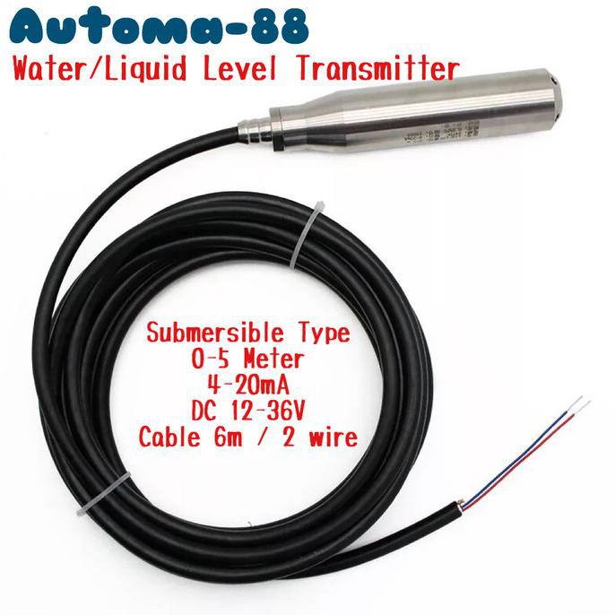 Jual Liquid Level Transmitter Dc 24V 4-20Ma Water Level Sensor Air ...