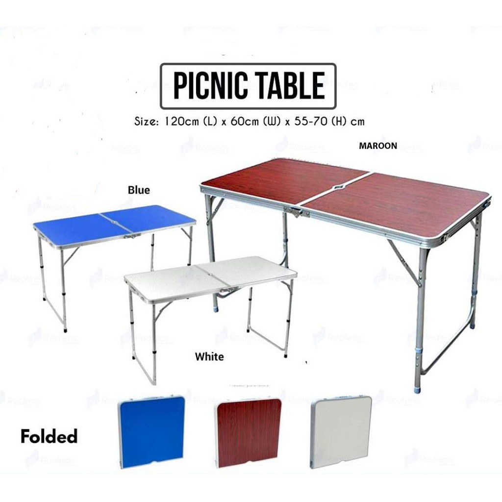 Jual MEJA LIPAT KOPER HPL ALUMINIUM-MEJA LIPAT PORTABLE - KAKI BULAT | Shopee Indonesia