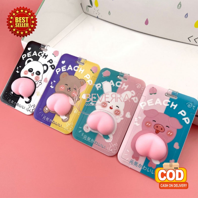 Jual Name Tag Id Card Holder Gantungan Model Panda Perut Squishy 3D Aksesoris Tempat Kartu ...