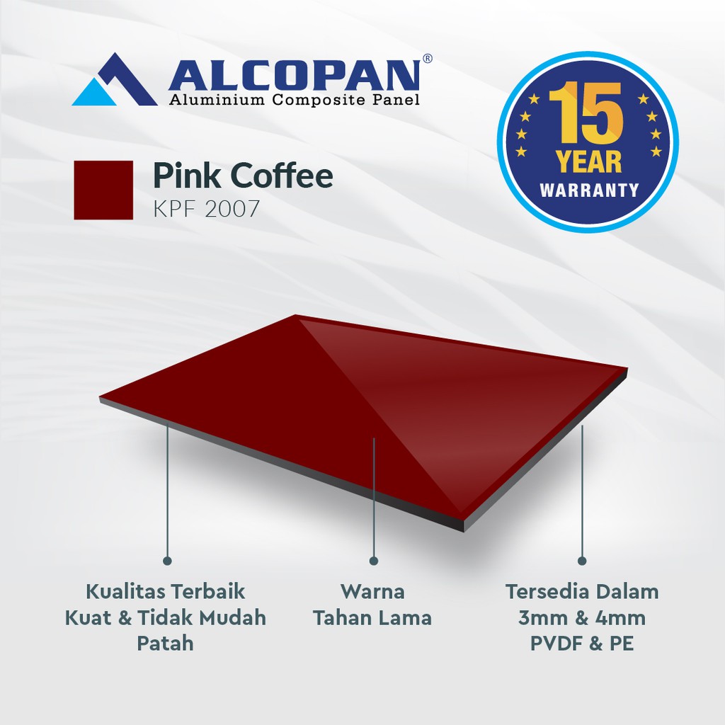 Jual ( Free Kurir Toko ) ACP Alcopan Pink Coffee 4mm PVDF Outdoor ...