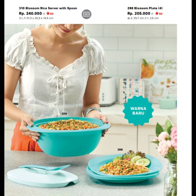 Jual Blossom Rice Server with spoon/ Tupperware | Shopee Indonesia