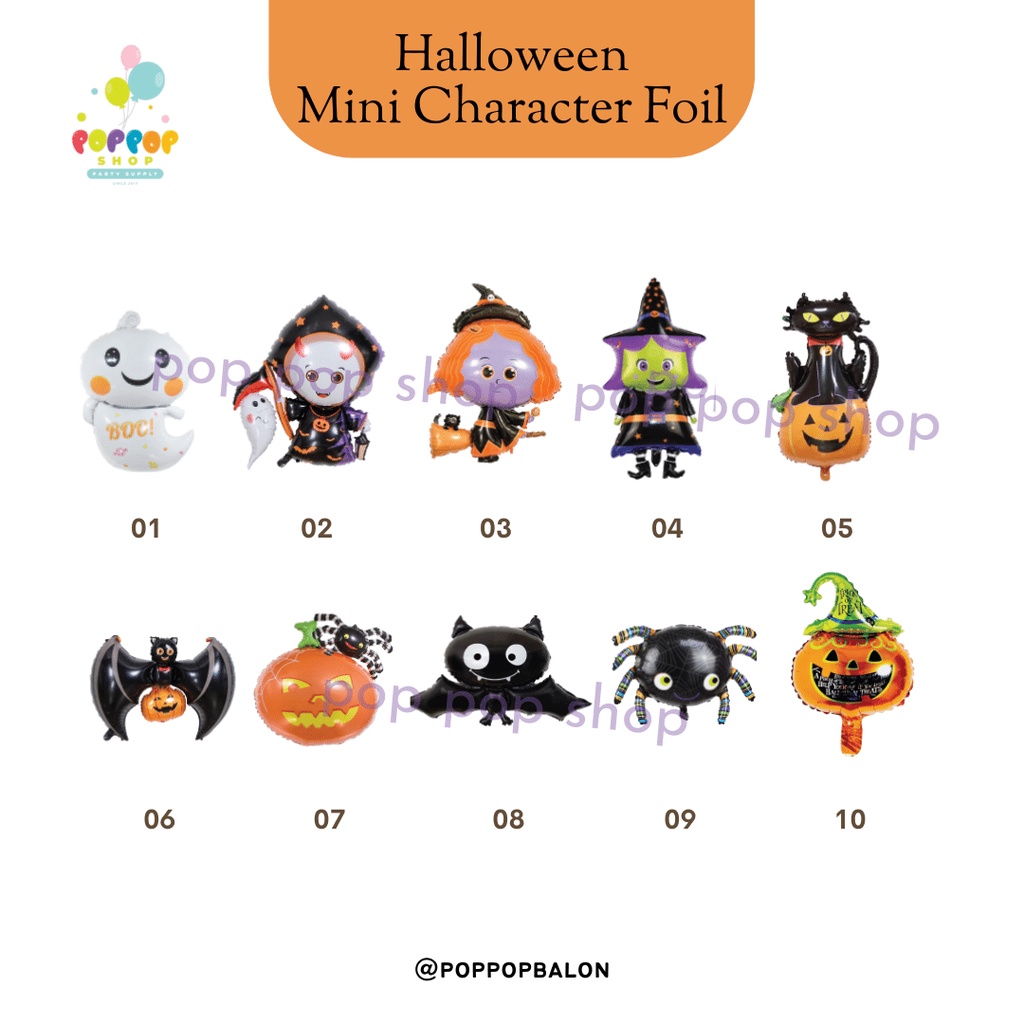Jual Balon Foil Mini Halloween Karakter Hantu Kelelawar Pumpkin Labu ...