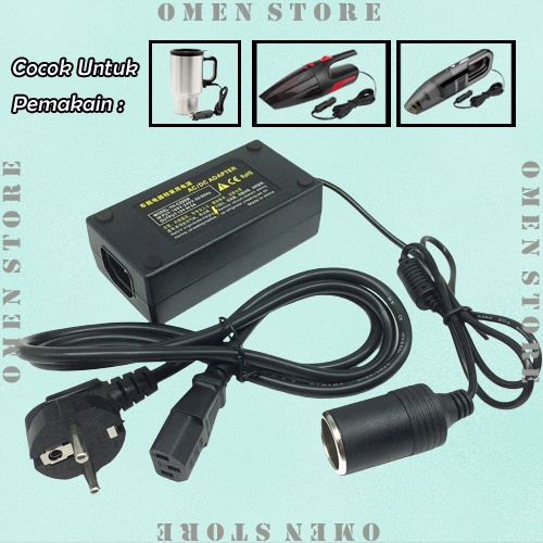 Jual Adaptor Lighter AC to DC Power Daya Supply 12V 5A | omenstore ...