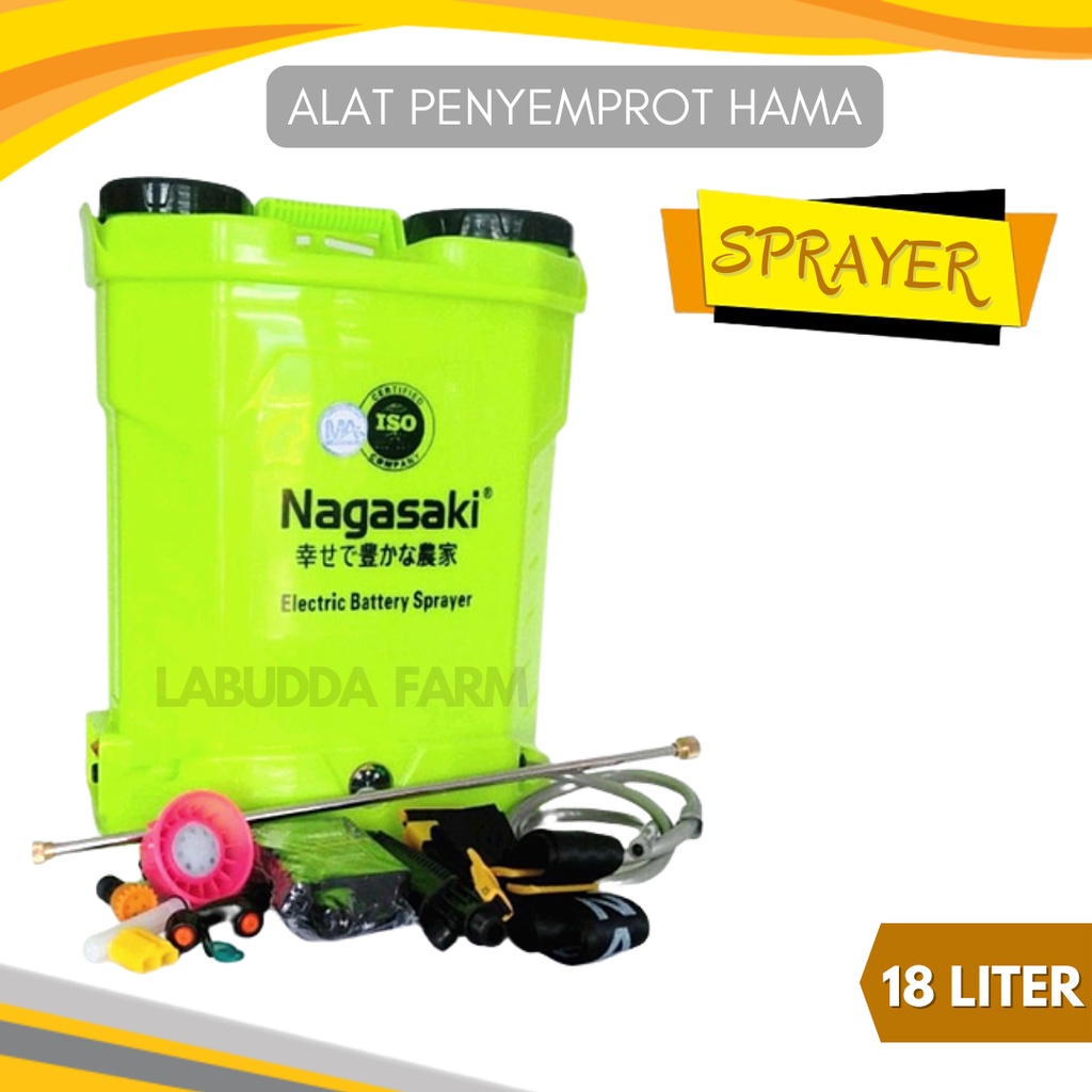 Jual Alat Semprot Rumput Tangki Elektrik Nagasaki Original 18Liter Sprayer Elektrik Nagasaki ...