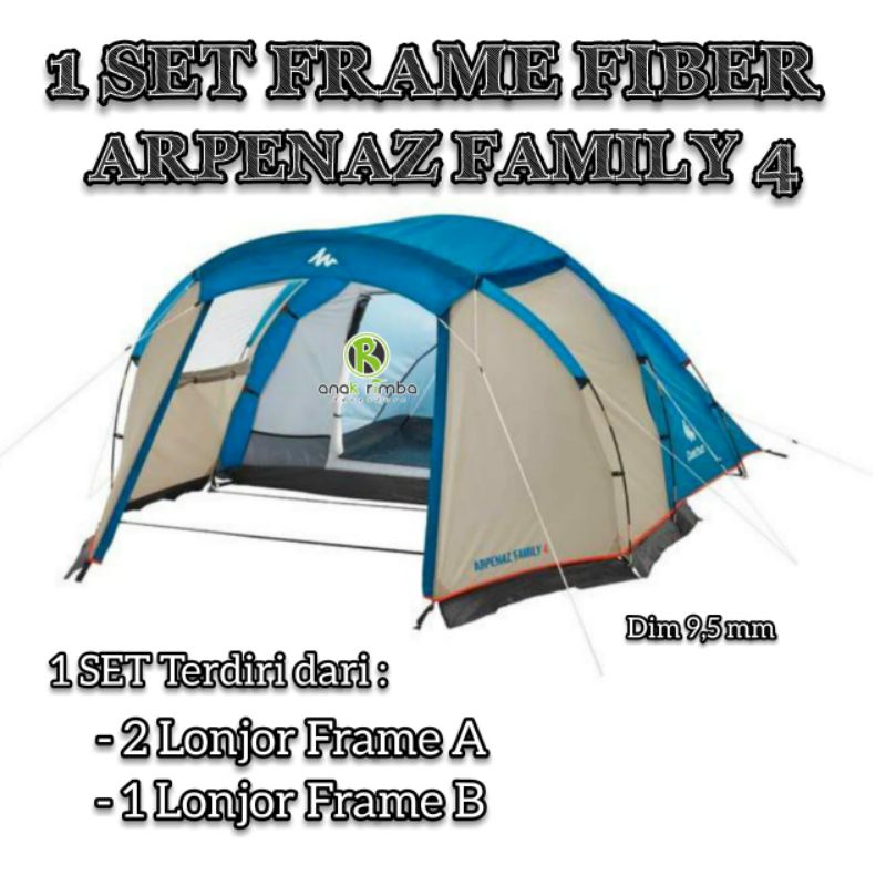 Jual 1 SET FRAME FIBER TENDA DOME ARPENAZ FAMILY 4.0 MH100 Ukuran XXL ...
