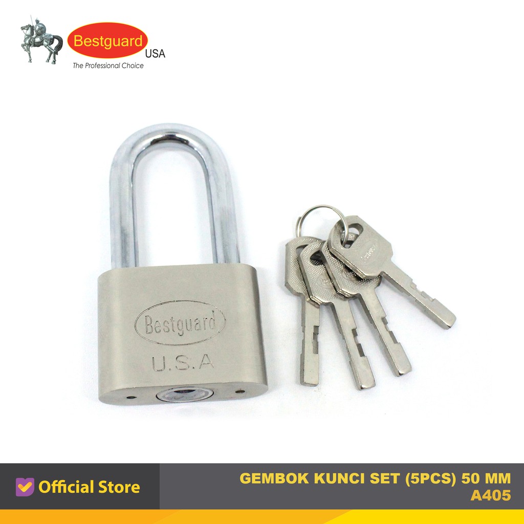 Jual Bestguard Gembok Kunci Set 5Pcs 50Mm | Shopee Indonesia