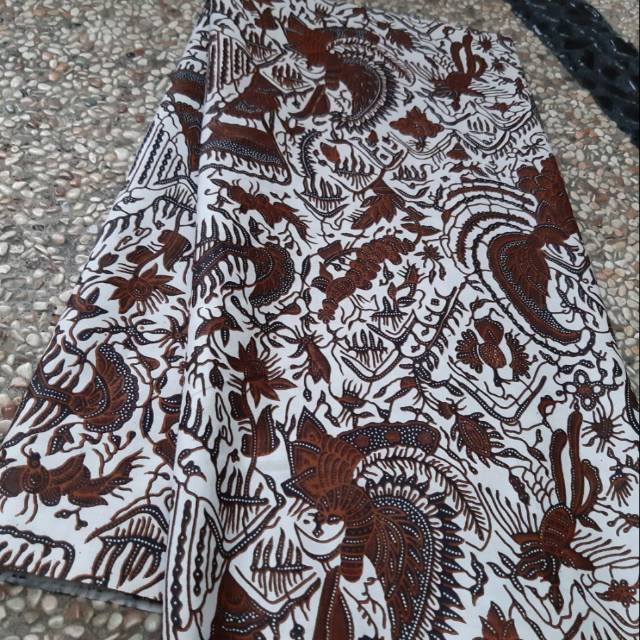 Jual Hmt kain batik murah Pekalongan batik lawasan putih coklat motif ...