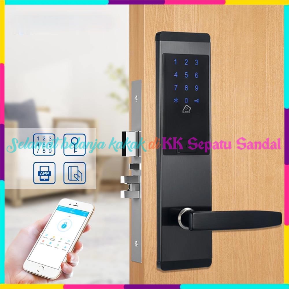 Jual ‿ Gagang Pintu Intelligent Password Tap Key Card Door Unlock ...