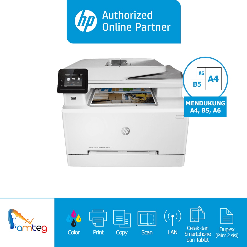 Jual HP Printer Laser Color Warna Multifungsi LaserJet Pro MFP M283FDN ...